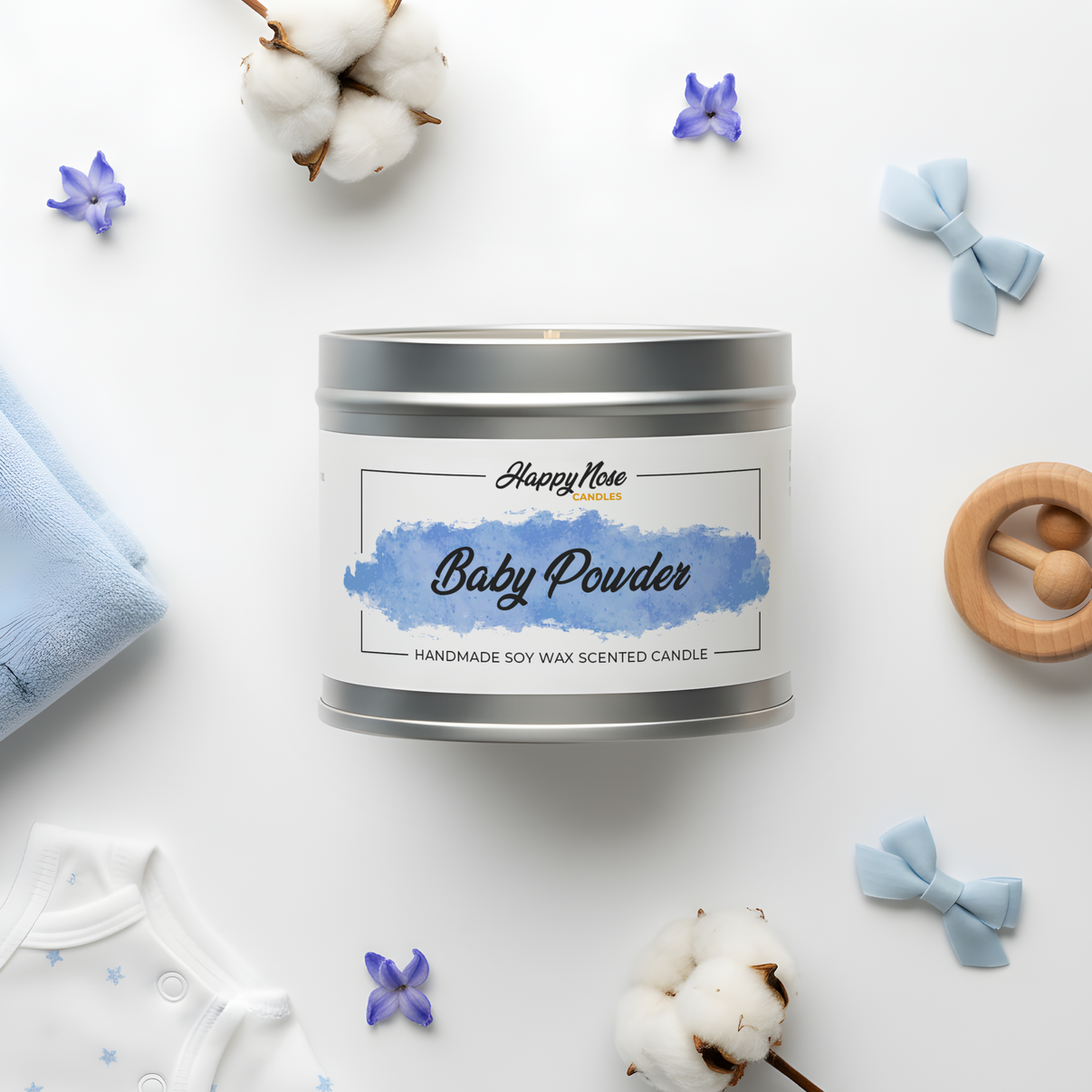 Baby Powder Candle | Strong Scented Soy Candle UK | HappyNose ...